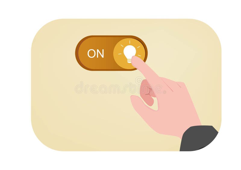 On and Off Toggle Button with Idea Bulb Icon, Creative and Idea Sign ...