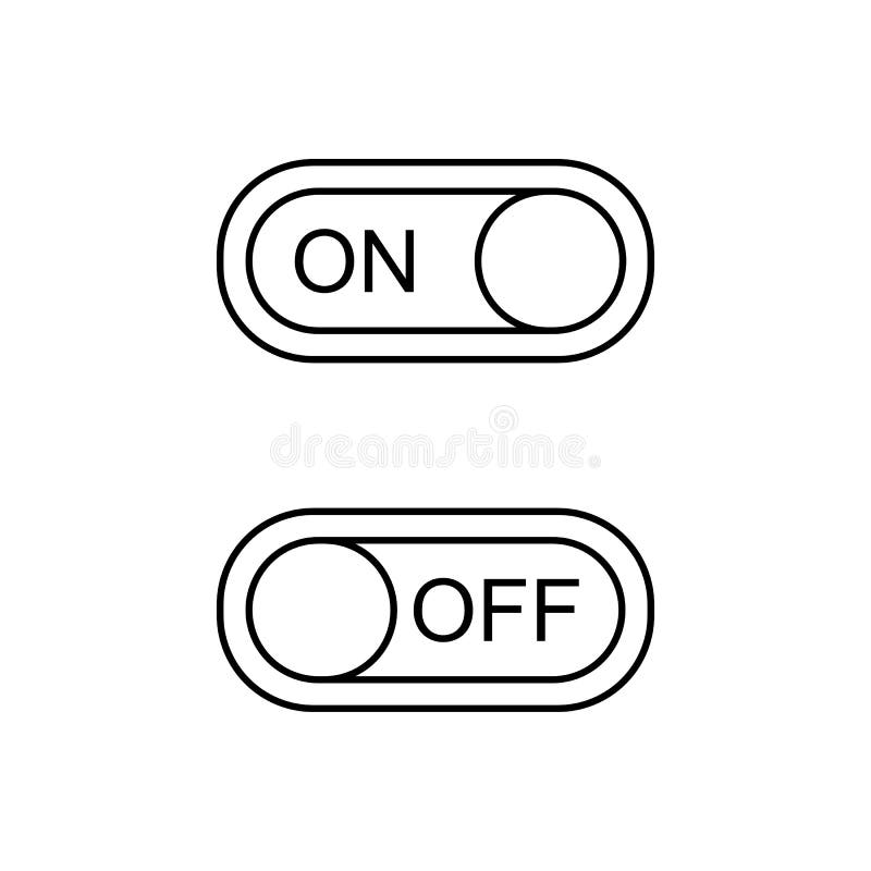 Toggle Buttons Line and Silhouette Icon Set. Slide on and Off Symbol ...