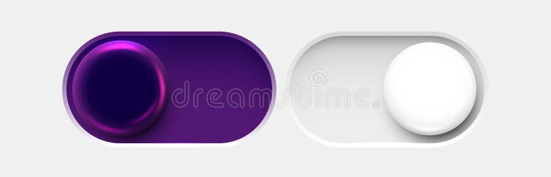 On and Off Toggle Switch Buttons. Dark Mode and Light Mode. Material ...