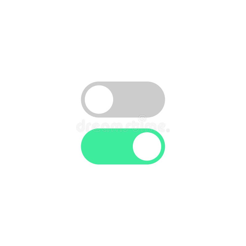 On Off Toggle Switch Buttons Icon On Isolated White Background Eps 10 Vector Stock Vector