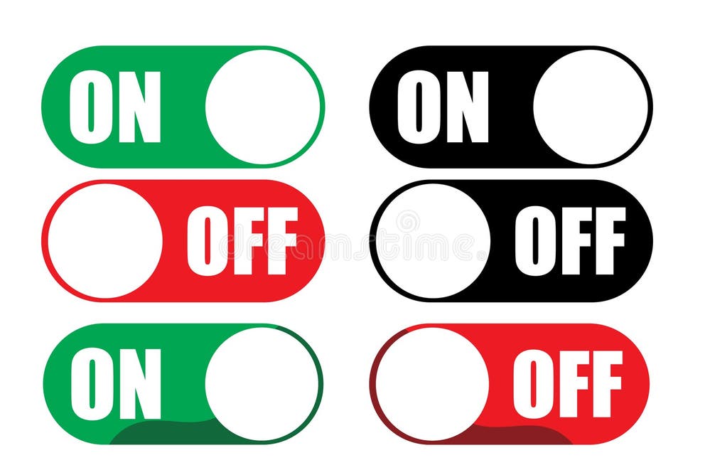 On and Off Toggle Switch Buttons with Lettering Modern Devices User ...