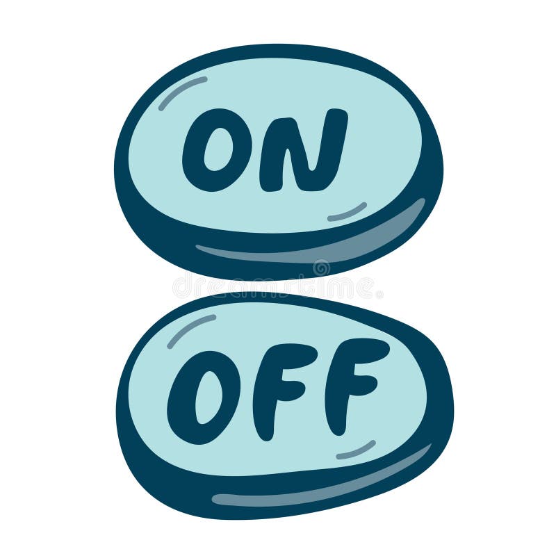On and Off Toggle Switch Buttons with Lettering Modern Devices User ...