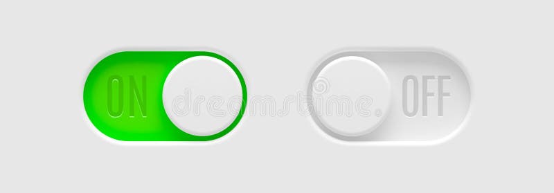 On Off Switch Buttons. Toggle Mobile Icon, Slide Active Inactive Ui ...
