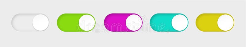 On And Off Toggle Switch Buttons Material Design Switch Buttons Set