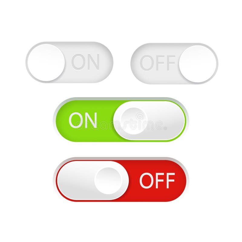 On and Off Toggle Switch Buttons. Material Design Switch Buttons Set ... On and Off Toggle Switch Buttons. Material Design Switch Buttons Set ...