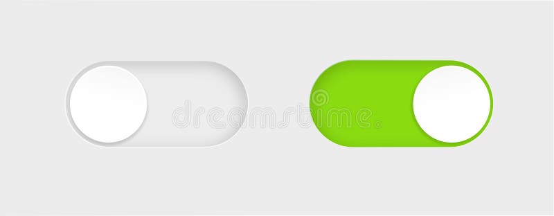 On And Off Toggle Switch Buttons Material Design Switch Buttons Set