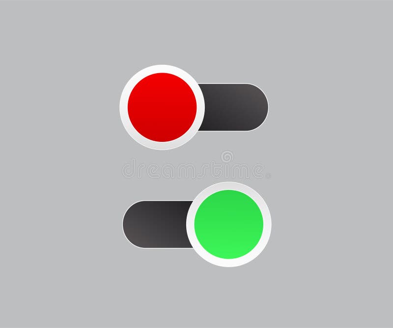 On and Off Toggle Switch Buttons Modern Devices User Interface Vector ...
