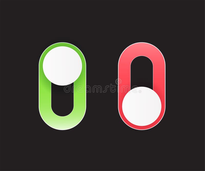 On and Off Toggle Switch Buttons Modern Devices User Interface Vector ...