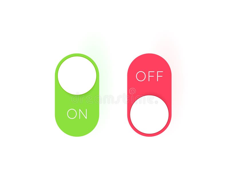 On and Off Toggle Switch Buttons Modern Devices User Interface Vector ...