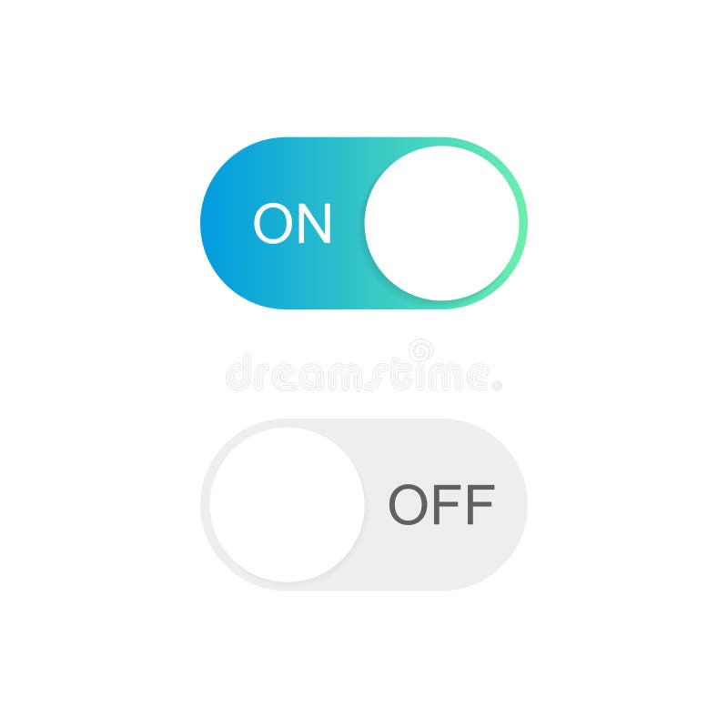 On and Off Toggle Switch Buttons. Modern Flat Style Vector Illustration ...