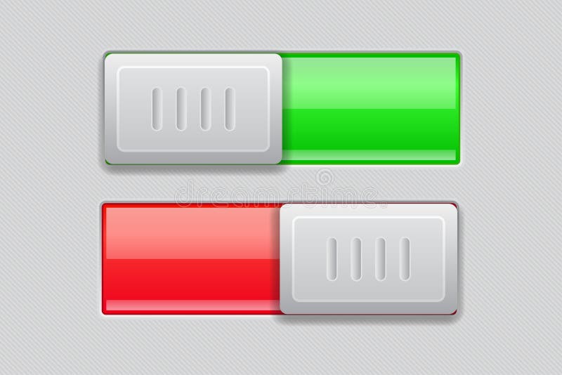 On and Off Toggle Switch Buttons. Red and Green 3d Icons Stock Vector ...
