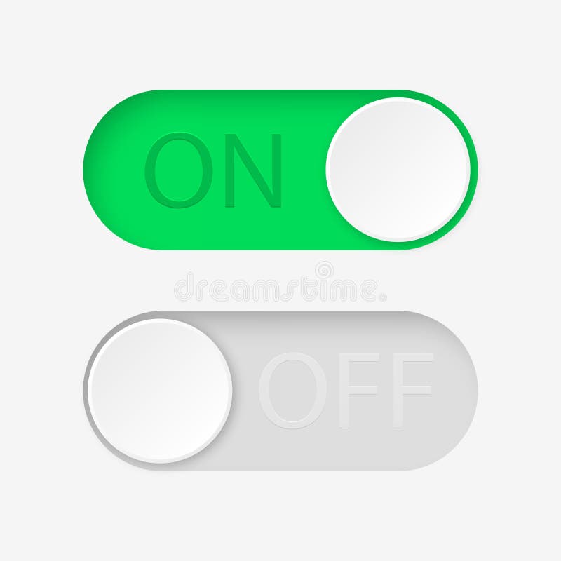 On and Off Toggle Switch Buttons. Vector Illustration Stock Vector ...
