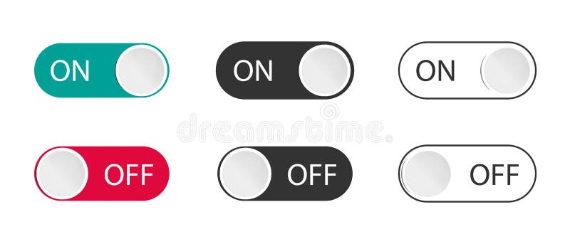 On Off Toggle Switch Buttons - Vector Illustration - Isolated on ...