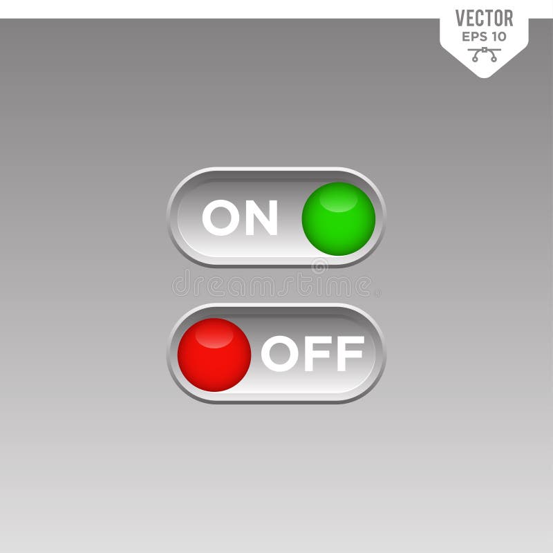 On and Off Toggle Switch. Slider Type Button Icon Stock Vector ...