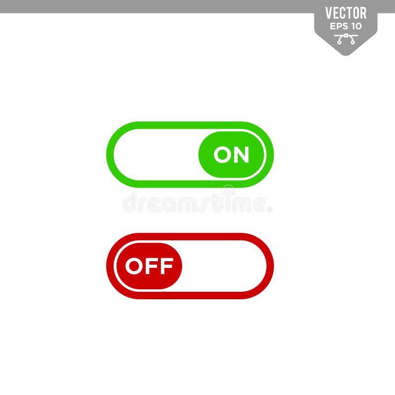 On and Off Toggle Switch. Slider Type Button Icon Stock Vector ...