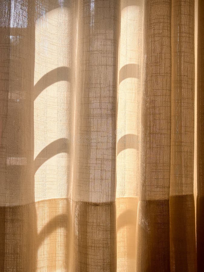 A Off White Curtain with a Pattern of Lines and Dots Stock Photo ...