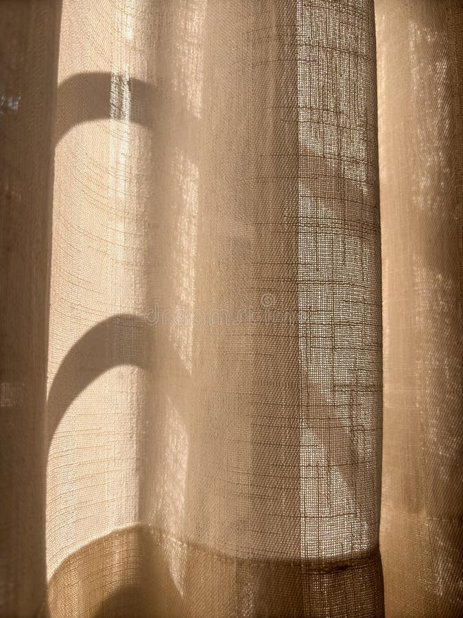 A Off White Curtain with a Pattern of Lines and Dots Stock Photo ...