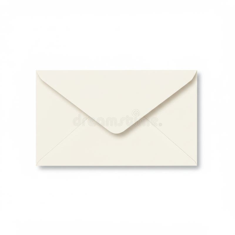 Off White Envelope on White Background Stock Illustration ...