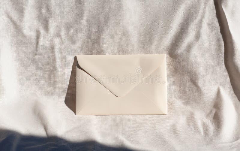 OffWhite Envelope on Textured White Fabric Stock Illustration ...