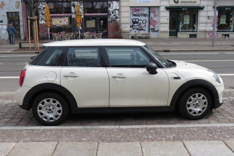 Off White Mini Cooper in Leipzig Editorial Stock Photo - Image of ...