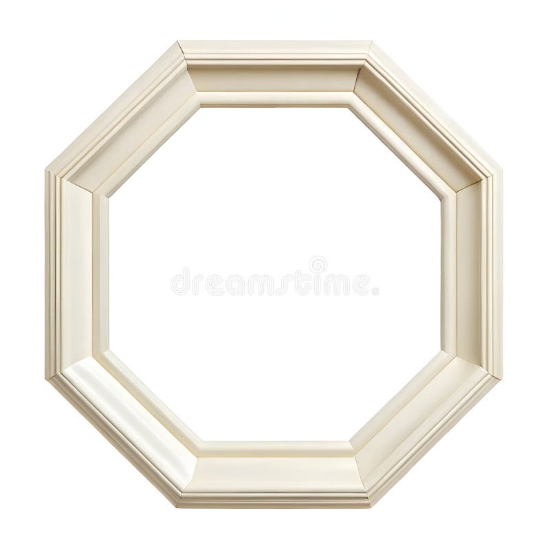 Off White Octagonal Frame Isolated on White Background Stock ...