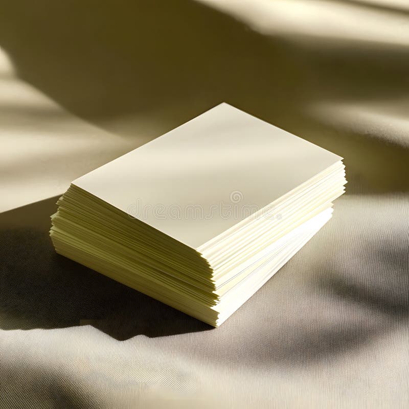 Illuminated Paper Stack a Study in Light and Shadow Stock Illustration ...