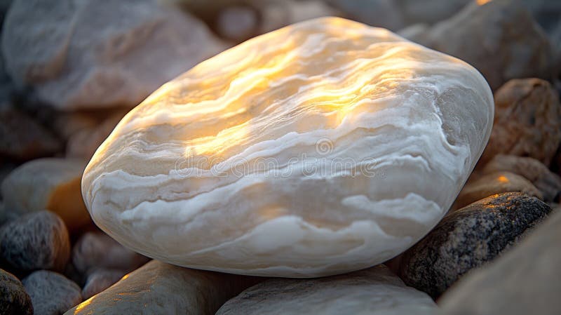 OffWhite River Stone Texture Subtle Glow and Smooth Surface for ...