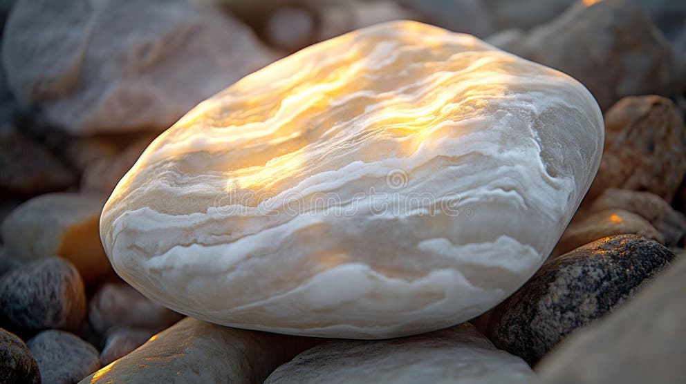 OffWhite River Stone Texture Subtle Glow and Smooth Surface for ...