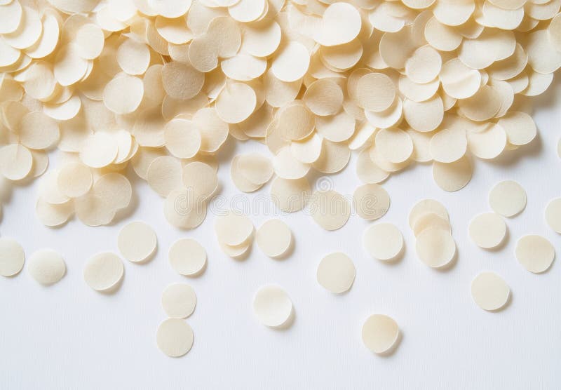 Off White Round Confetti on White Textured Background Stock ...