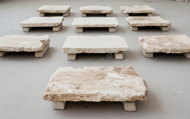 OffWhite Stone Slabs on Gray Floor Stock Illustration - Illustration of ...