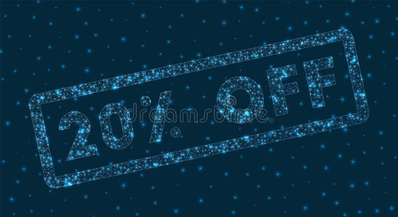 20 Off Word in Digital Style. Stock Vector - Illustration of geometric ...