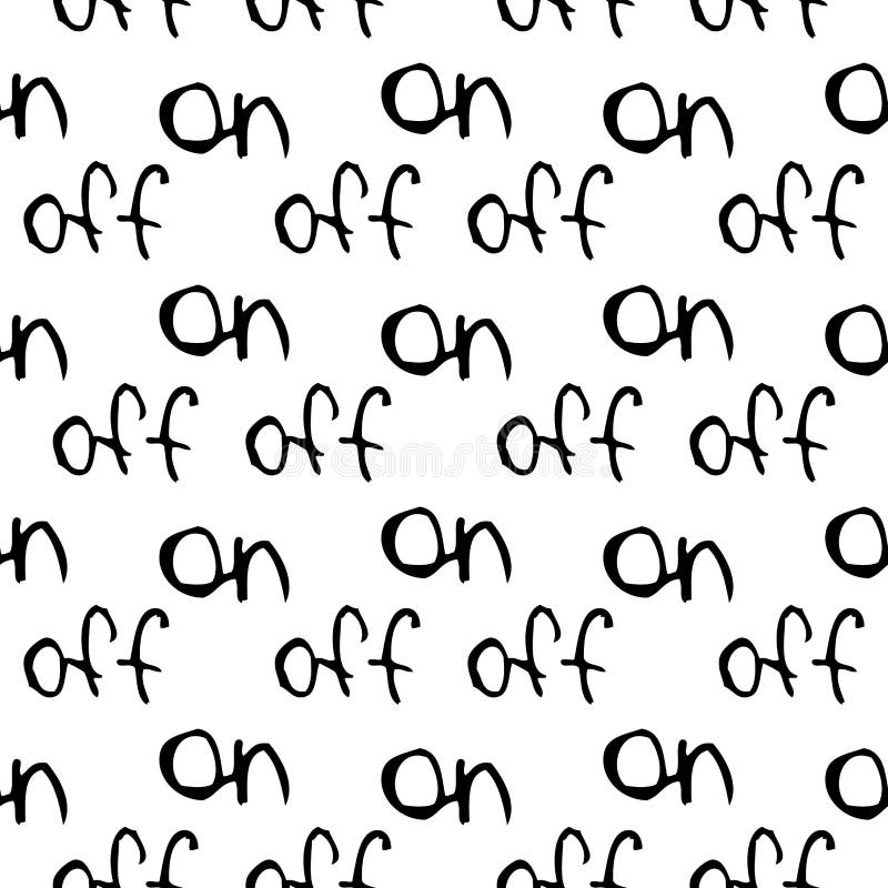 On and Off Words Seamless Pattern Stock Vector - Illustration of page ...