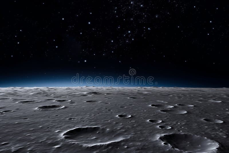 Off-world View from on the Surface of the Moon with Craters - Outer ...