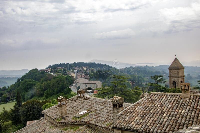 Offagna stock photo. Image of countryside, burg, landmark - 154194012