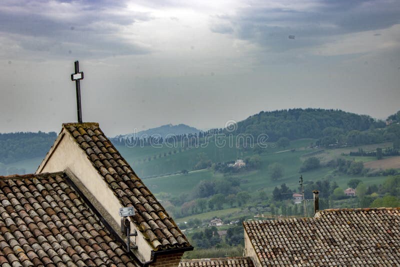 Offagna stock image. Image of walls, offagna, landscape - 154194073