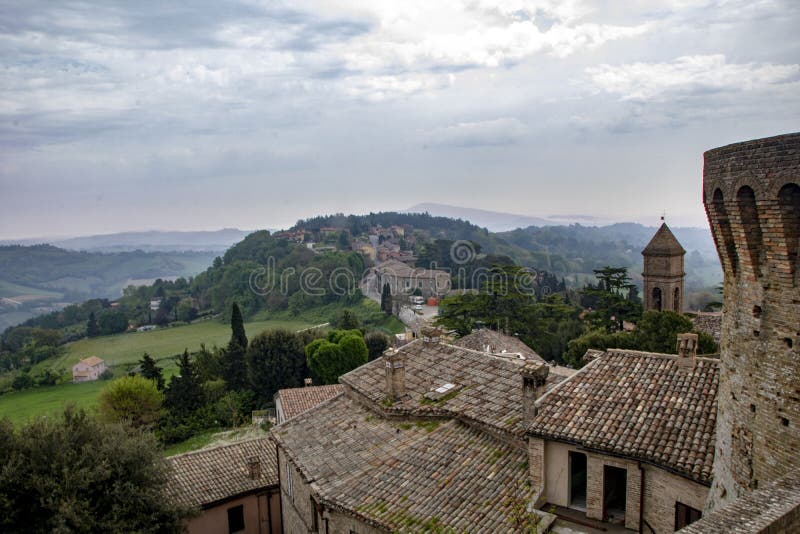 Offagna stock photo. Image of italy, house, travel, landscape - 154194140