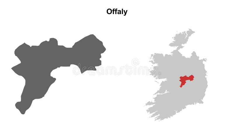 Offaly outline map stock vector. Illustration of fhaili - 378870265