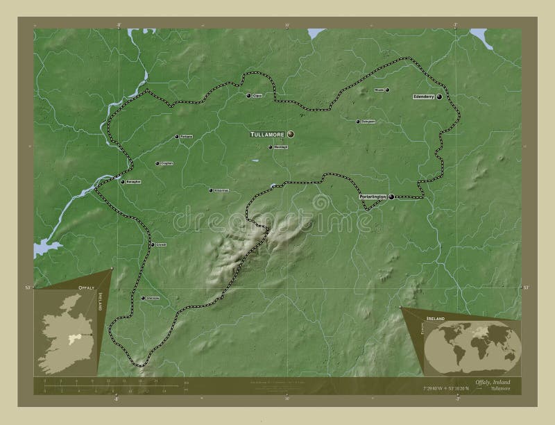 Offaly, Ireland. Wiki. Labelled Points of Cities Stock Image - Image of ...