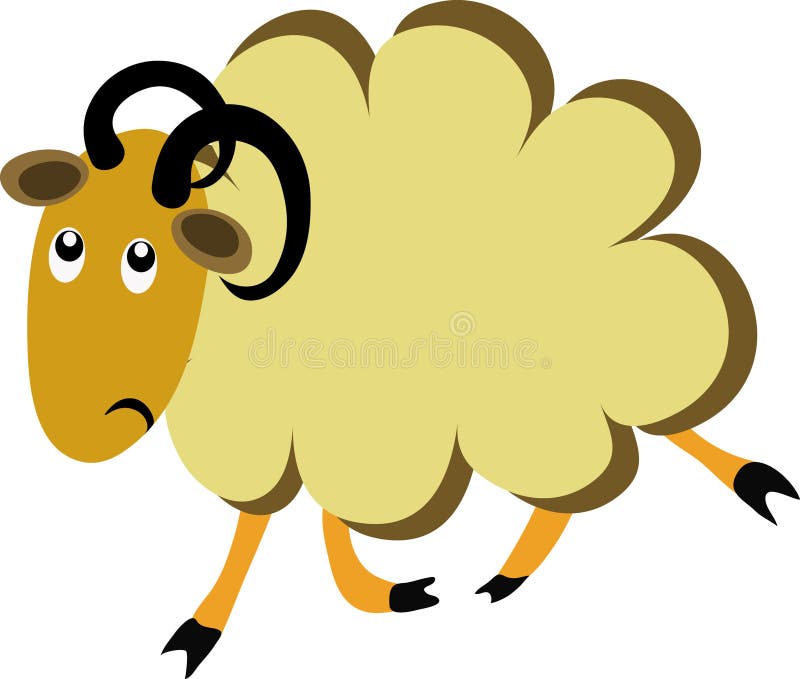 Offended cartoon sheep stock vector. Illustration of domesticated - 8373779