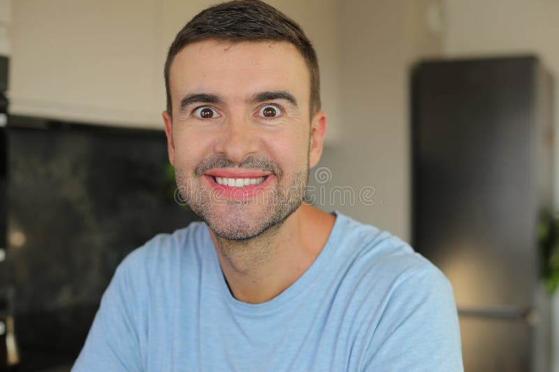 Offended Man Faking a Smile Stock Image - Image of expression, faking ...