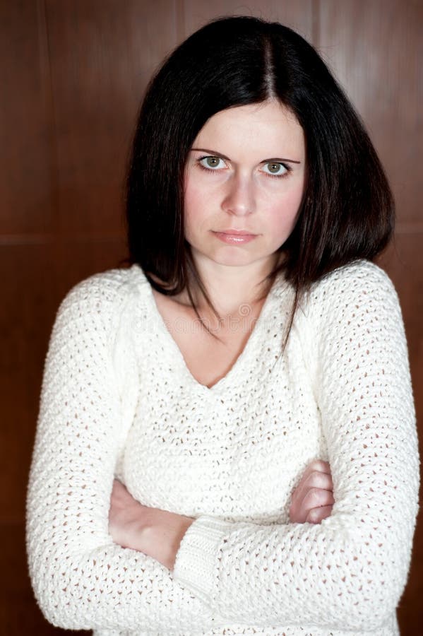 The offended young woman stock image. Image of adversity - 29900495