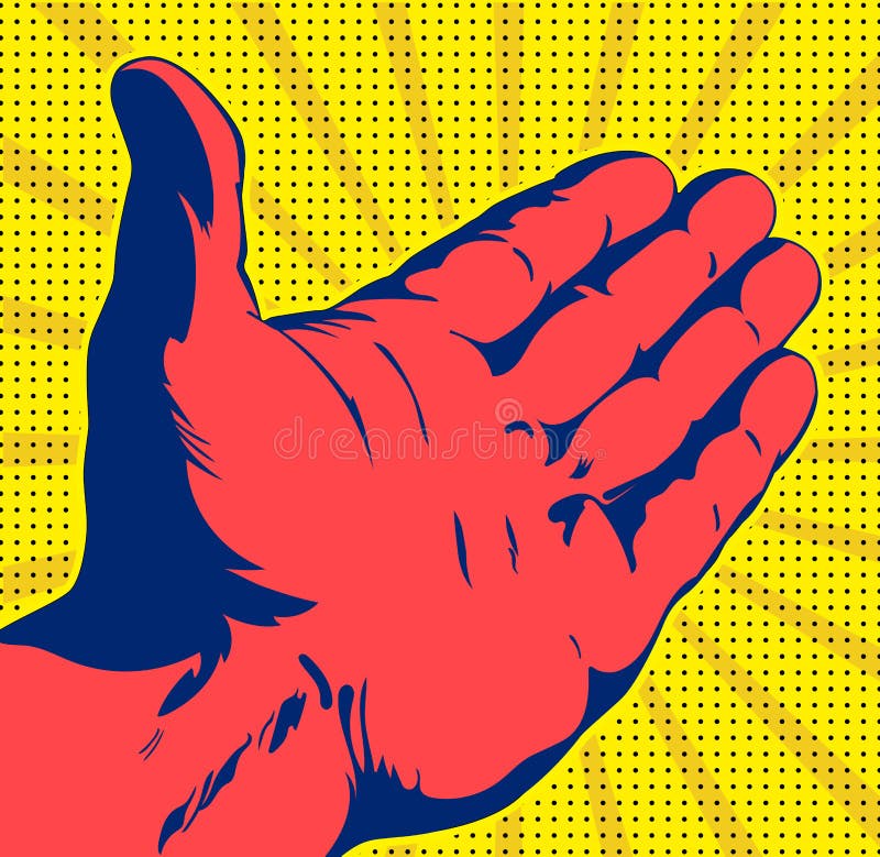 Offene Hand, Vektordesign, Comicsart Vektor Abbildung - Illustration ...