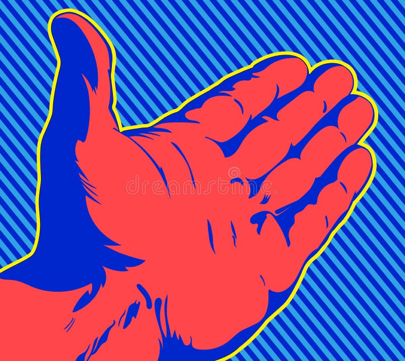 Offene Hand, Vektordesign, Comicsart Vektor Abbildung - Illustration ...