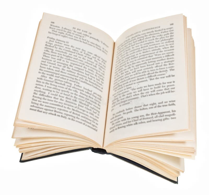 Offenes Buch Lokalisiert Auf Weißem Hintergrund Stockbild - Bild von ...