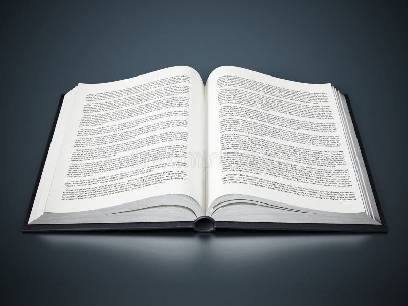Offenes Buch Mit Erfundenem Text Stock Abbildung - Illustration von ...