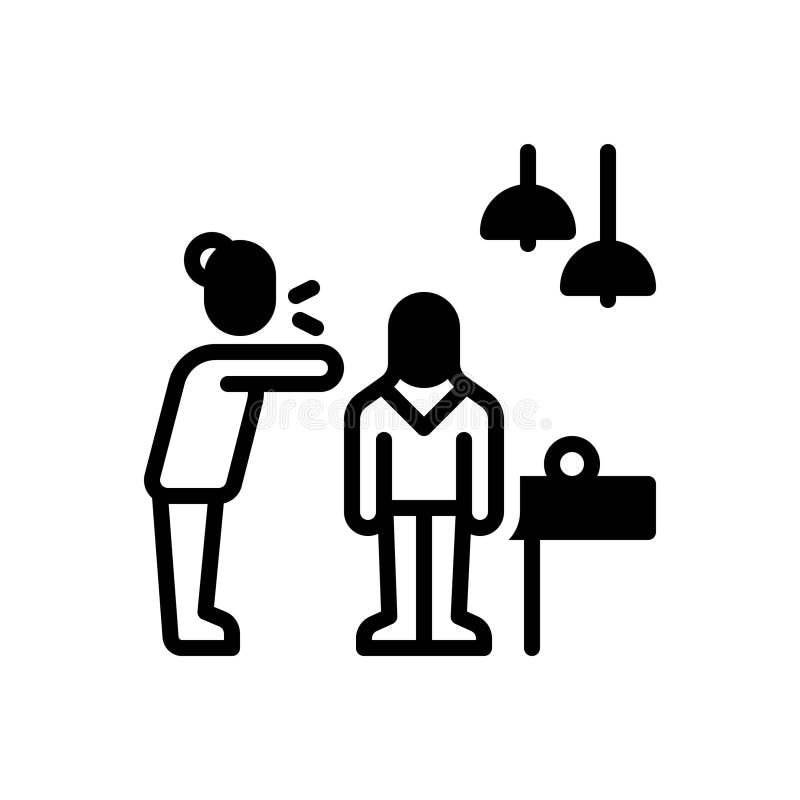 Black Solid Icon for Offensive, Chide and Rebuke Stock Illustration ...