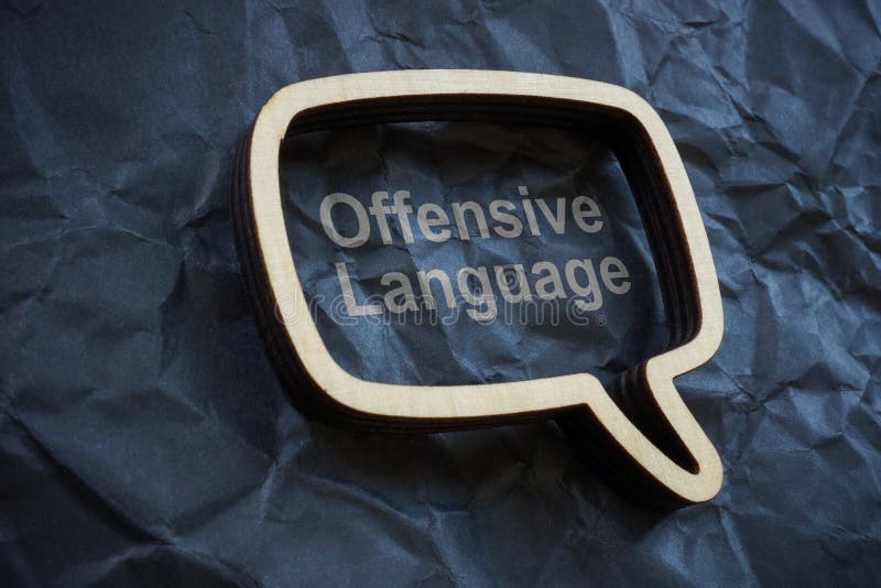 Offensive Language Concept. Speech Bubble on Crumpled Paper. Stock ...