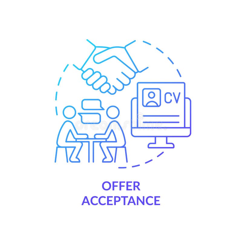 Offer Acceptance Blue Gradient Concept Icon Stock Vector - Illustration ...