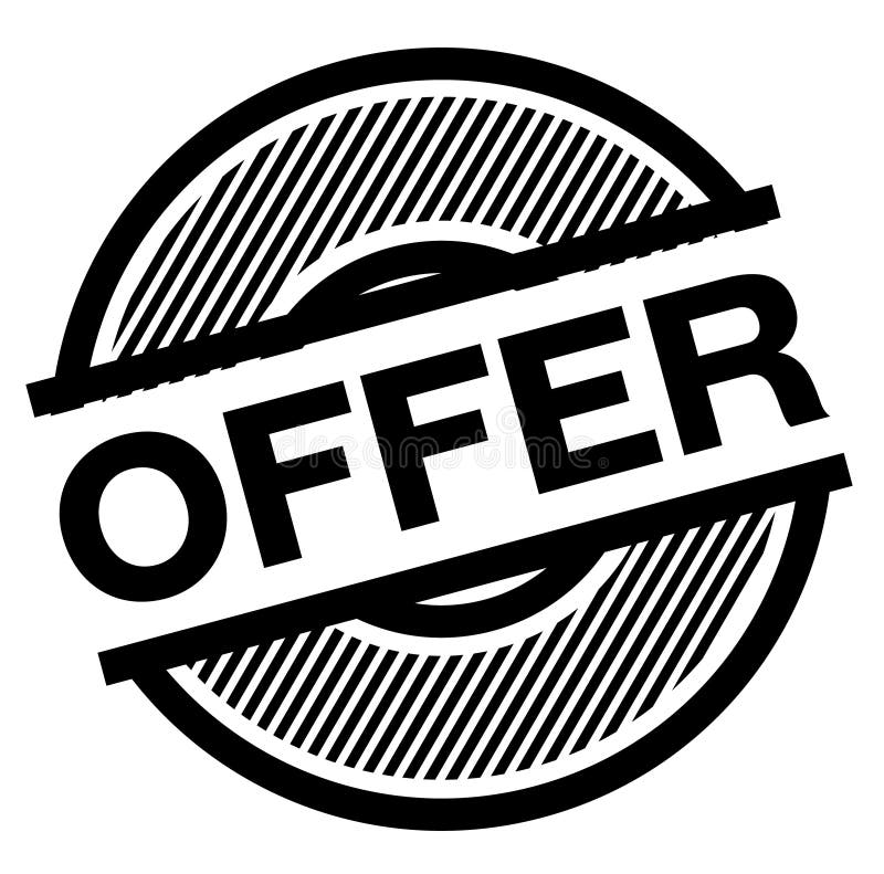 Offer black stamp stock vector. Illustration of tender - 124052056
