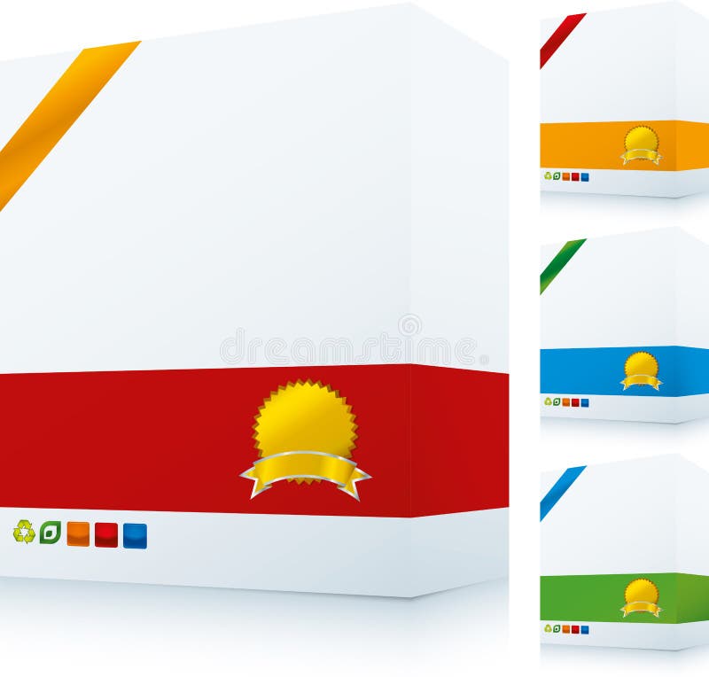 Offer Box in 3D with Copy Space and Color Versions Stock Illustration ...